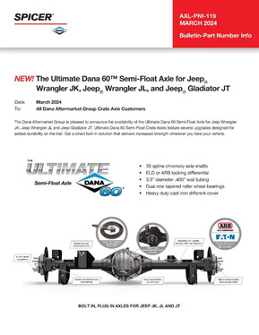 The Ultimate Dana 60® Semi-Float Axle | Spicer Parts