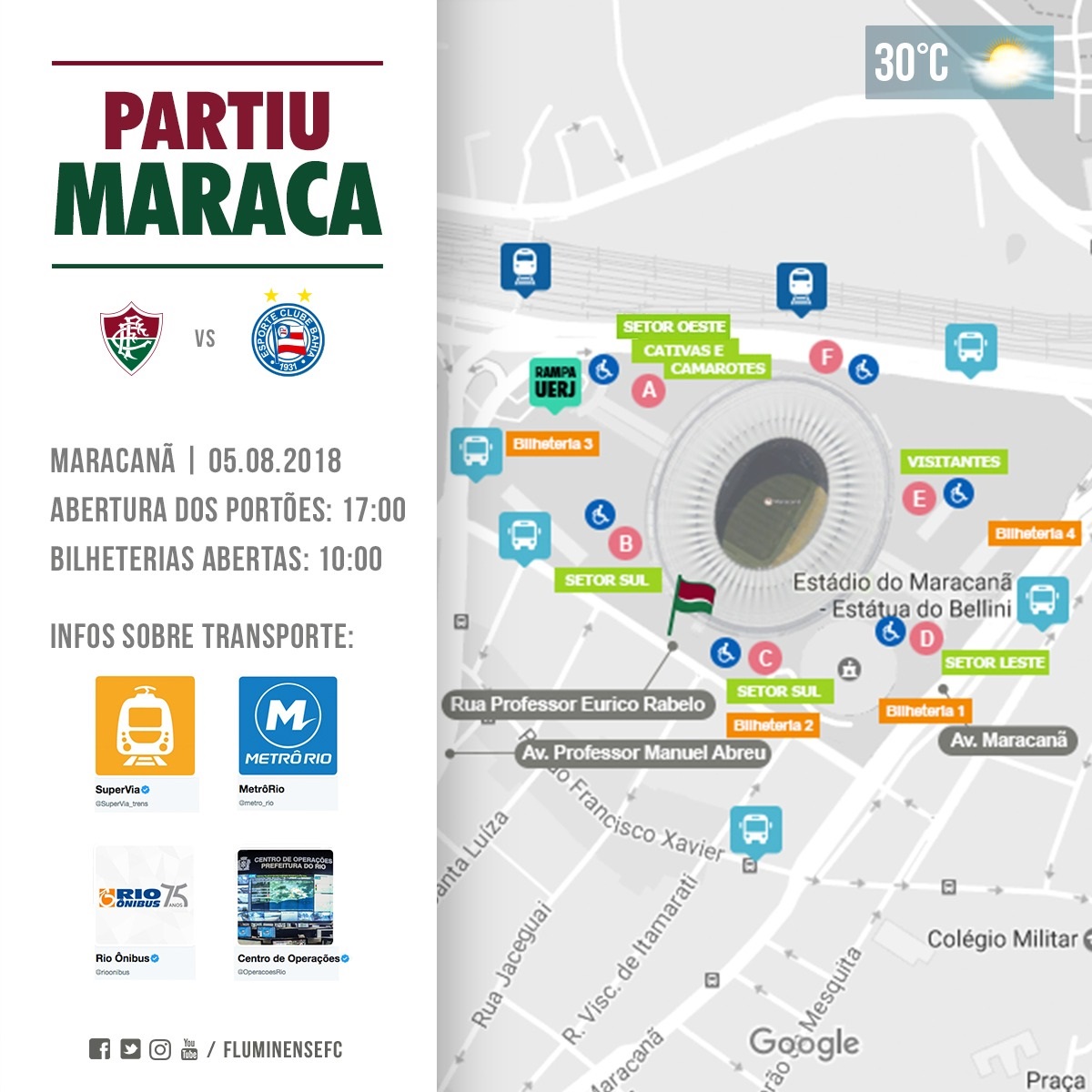 Saiba como chegar ao Maracanã para Fluminense x Bahia — Fluminense ...