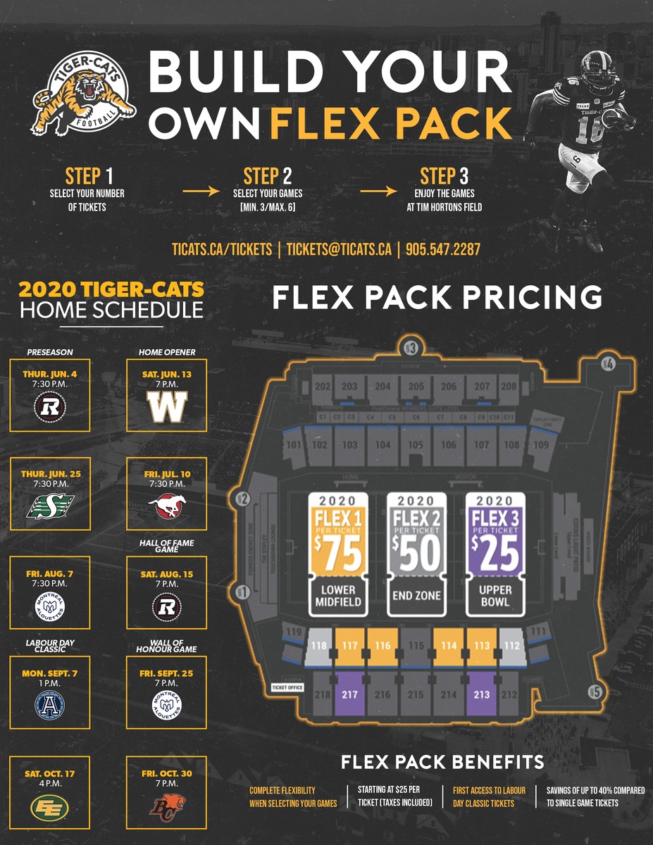 2020 Flex Packs – Hamilton Tiger-Cats