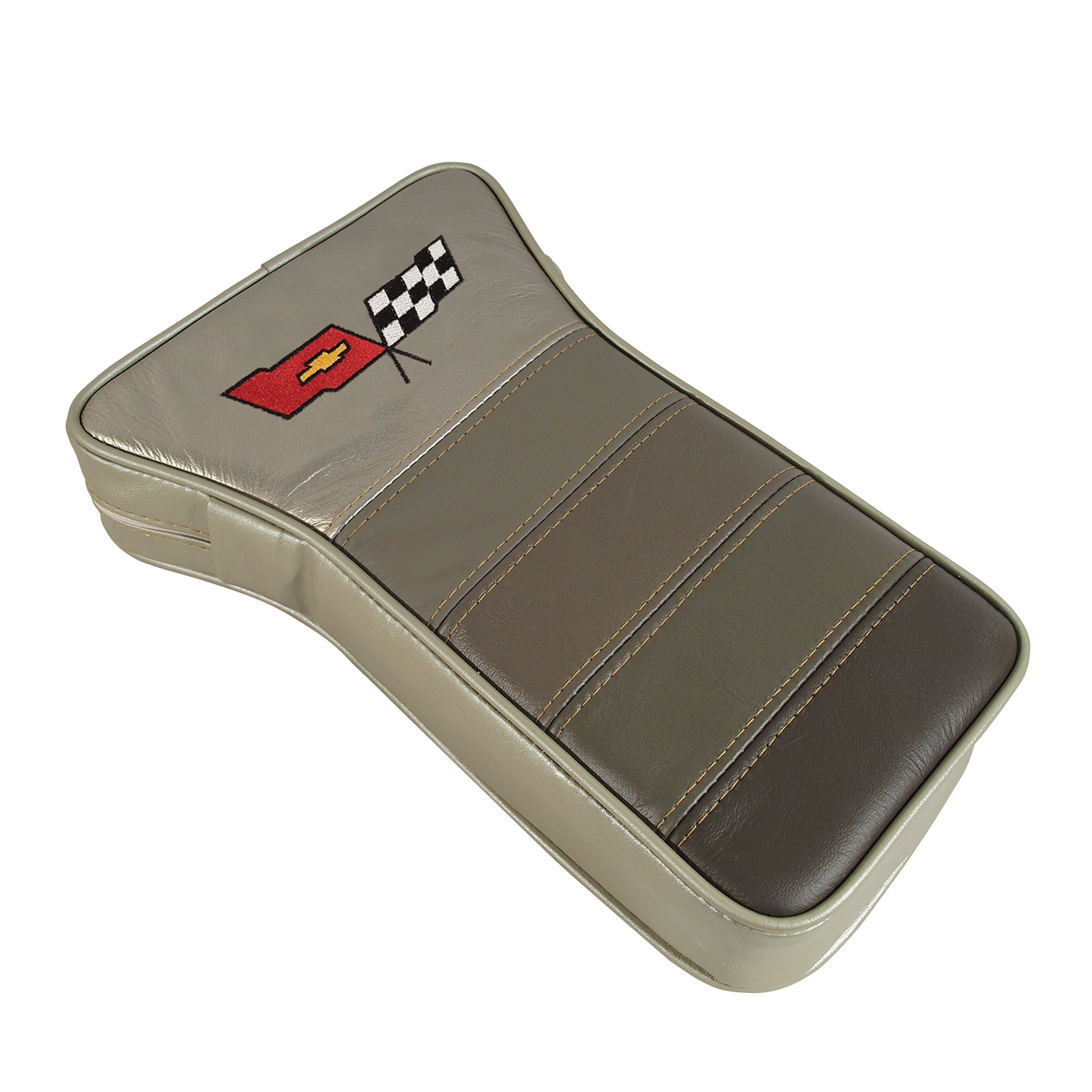 Corvette C3 Center Armrest Embroidered Gray Leather 1982 | eBay
