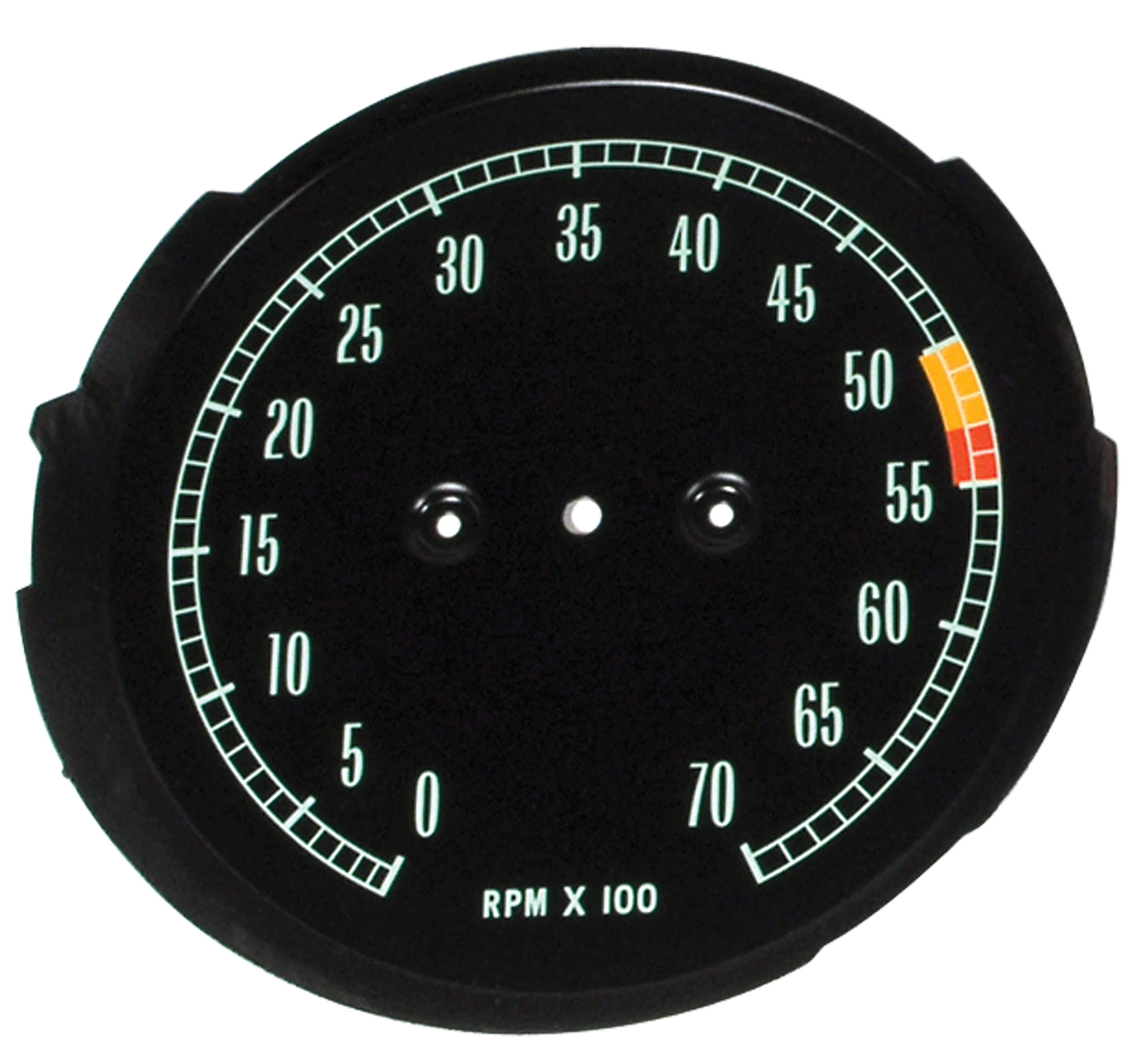 1965-1967 C2 Corvette Tachometer Face 5300 RPM Redline ...
