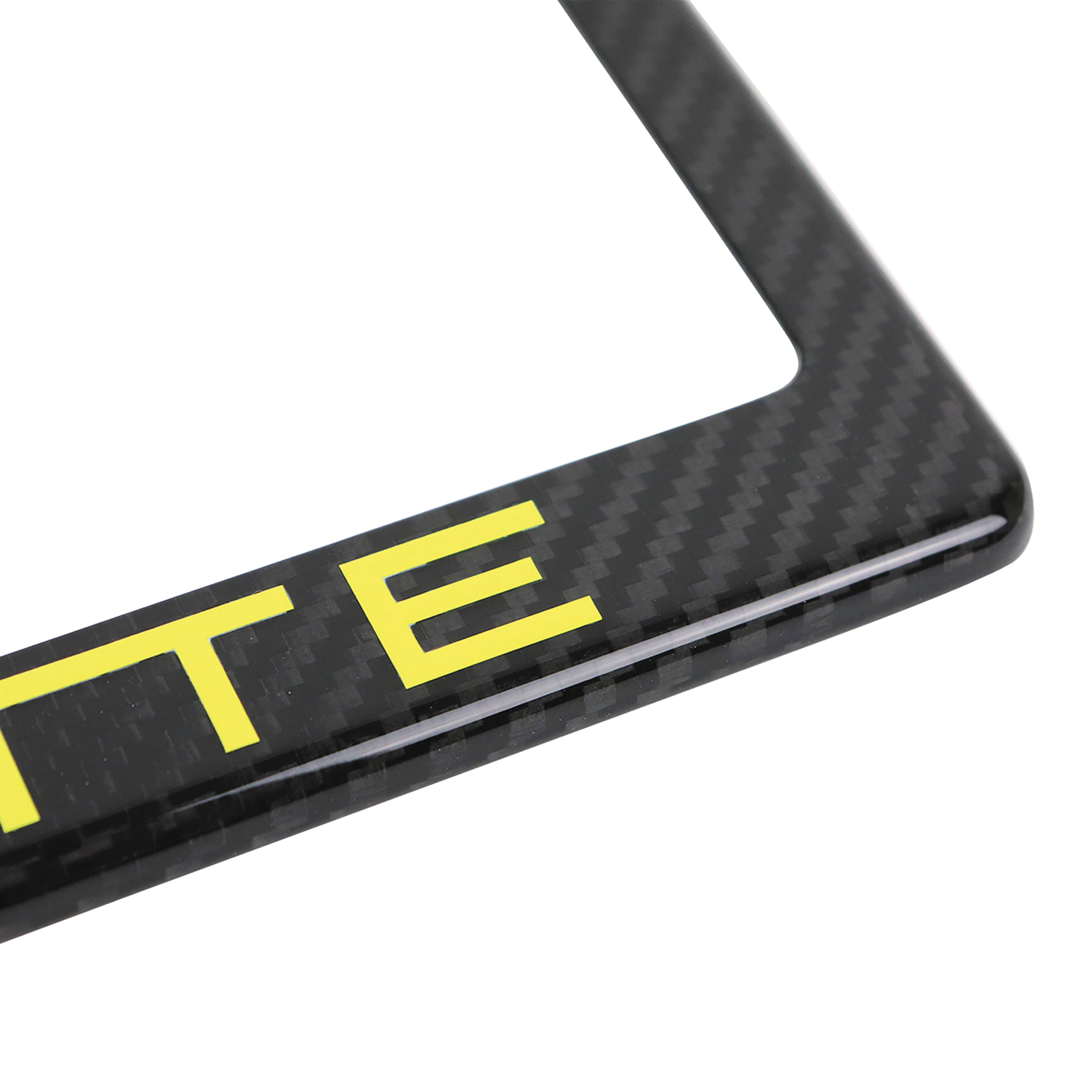 1984-1996 C4 Corvette License Plate Frame Carbon Fiber W/Yellow Script ...