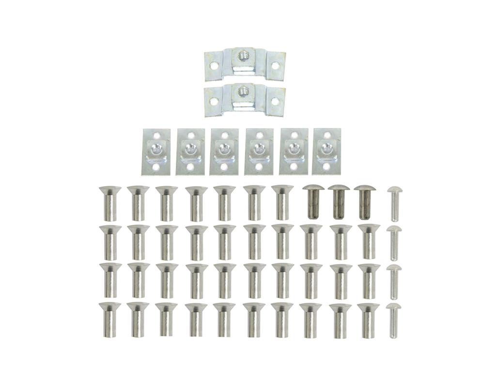 1961-1962 C1 Corvette Underbody Retainer Plates 18 Piece Set ...