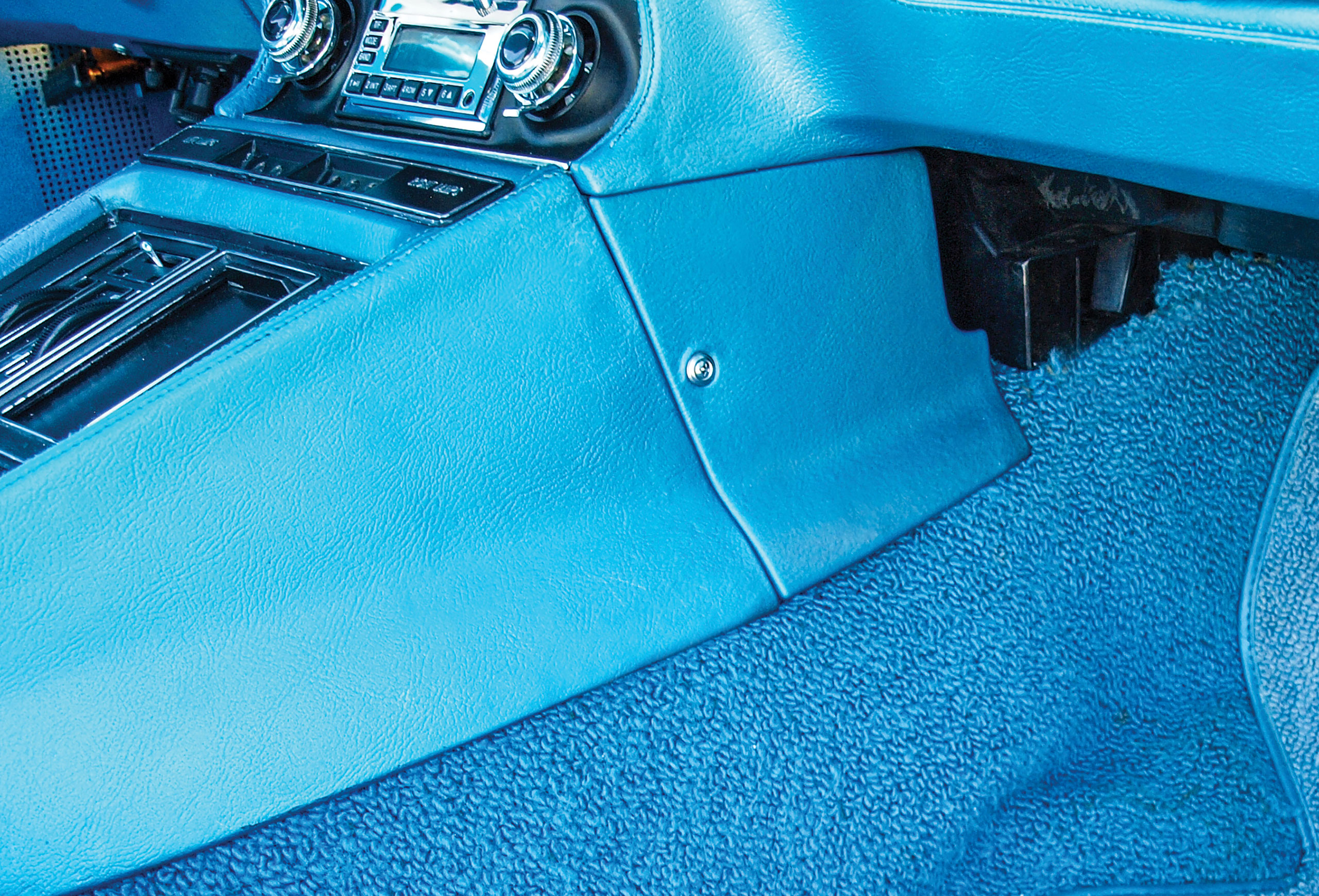 1969-1970 C3 Corvette Shift Console Side Trim - Bright Blue ...