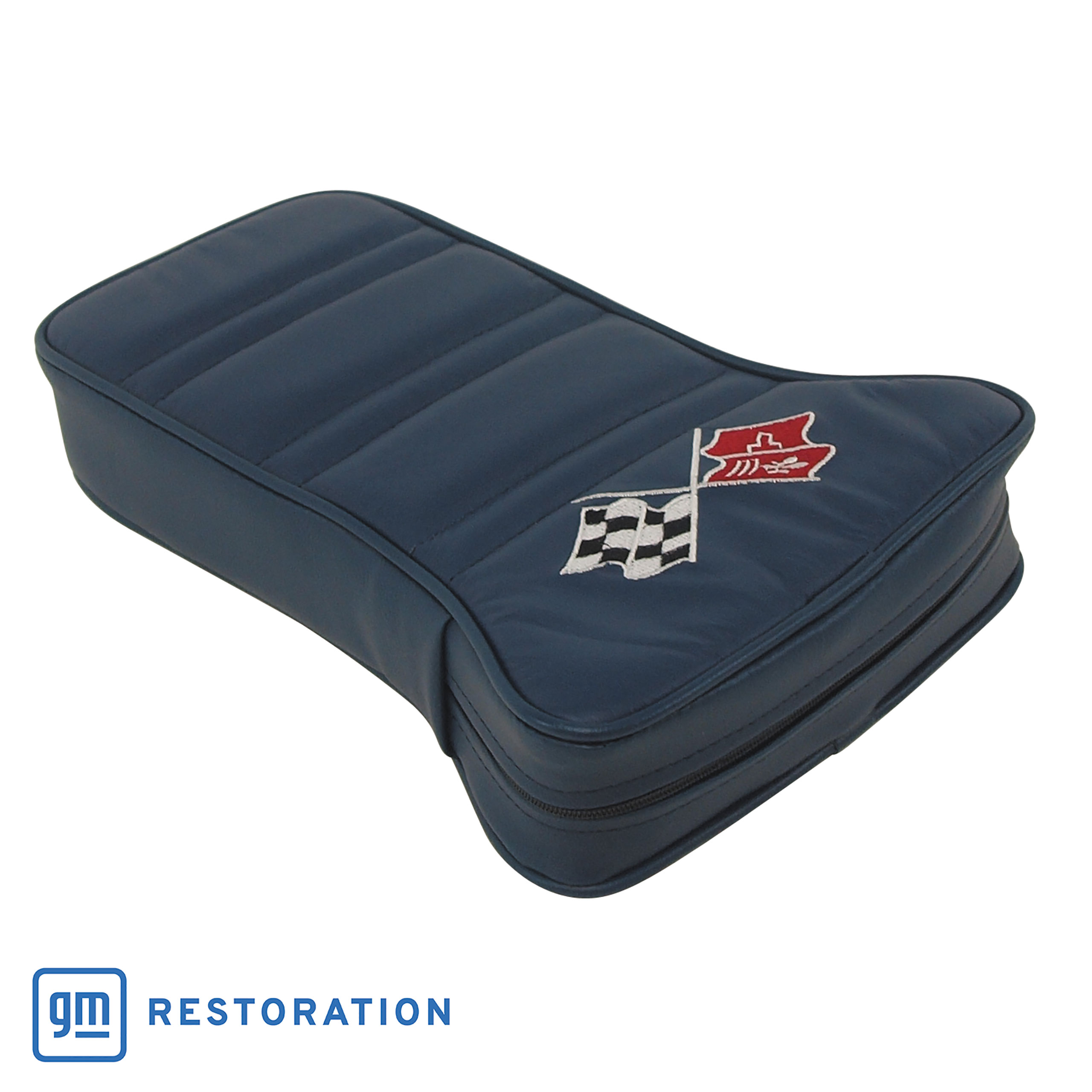 1971-1972 C3 Corvette Center Armrest With Embroidered C3 Cross Flags ...
