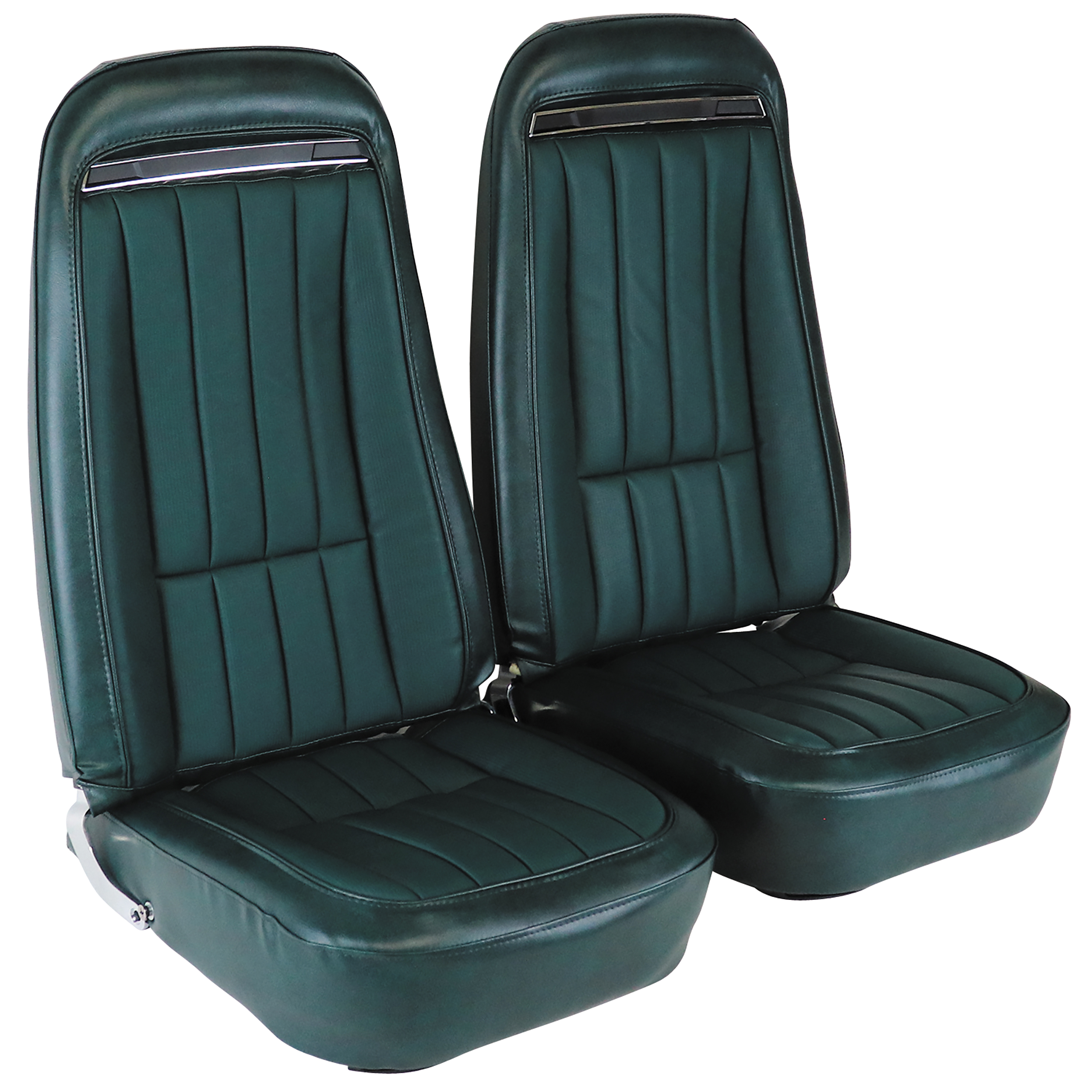 1971 C3 Corvette Mounted Seats Green Vinyl Without Shoulder Harness ...