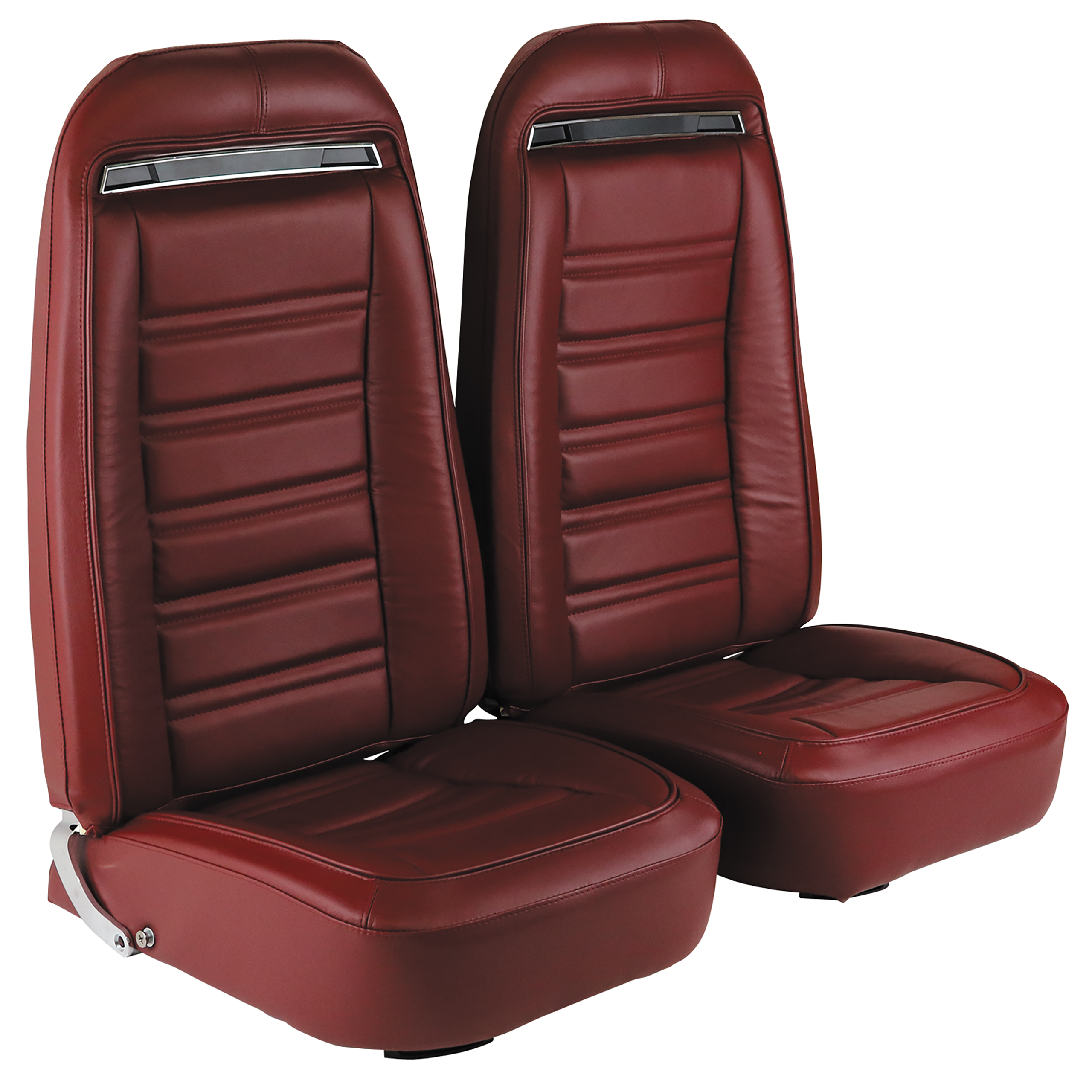 1973-1974 C3 Corvette Mounted Seats Oxblood Leather Vinyl Without ...