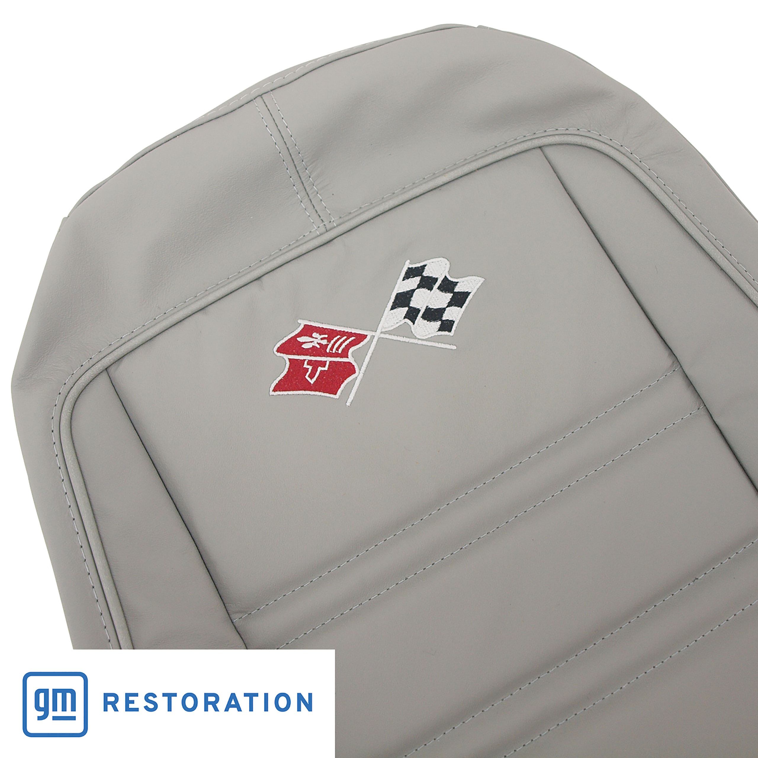 1976-1977 C3 Corvette Embroidered 100% Leather Seat Covers - Smoke ...