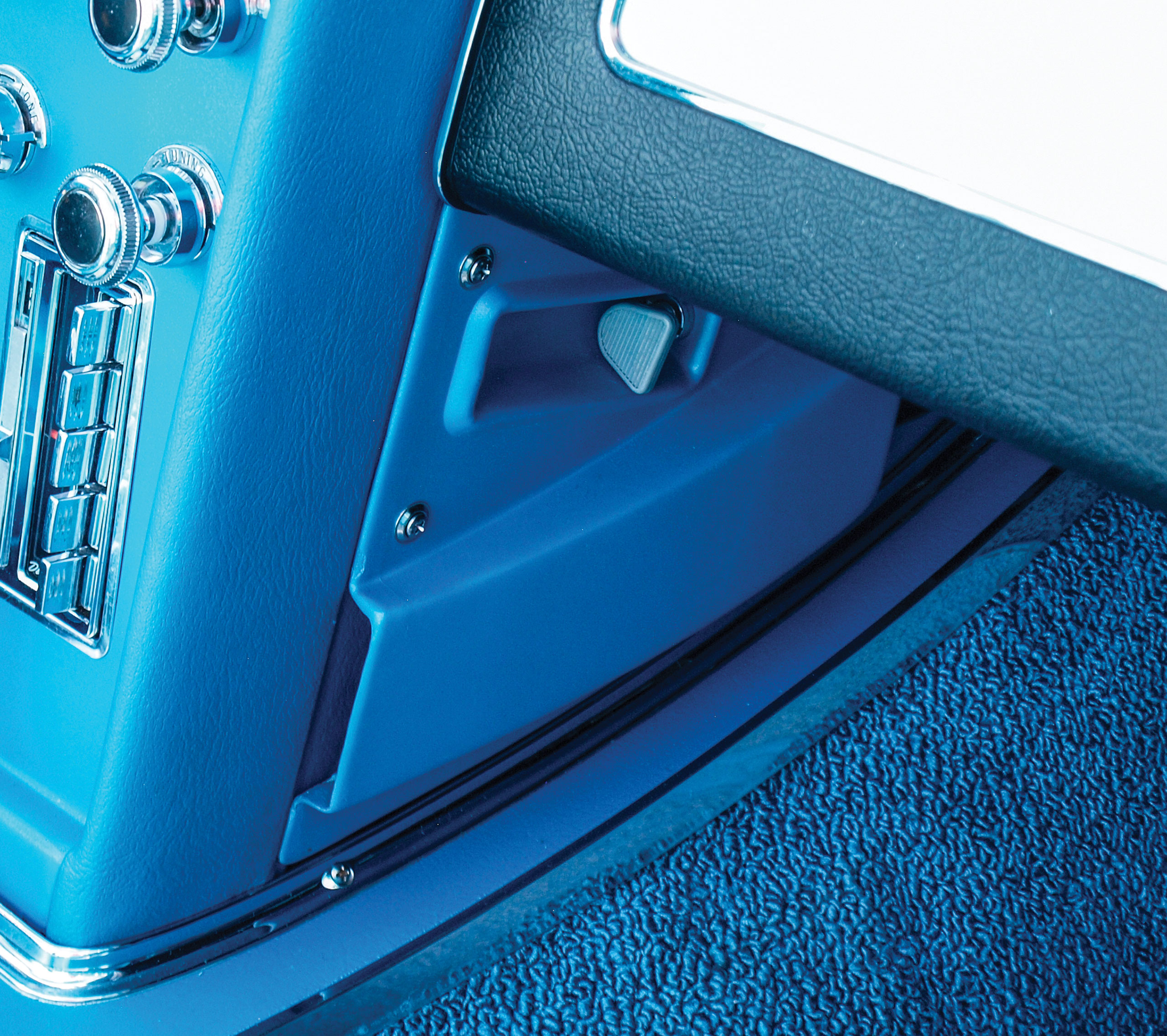 1967 C2 Corvette Radio Side Panel Bright Blue RH W/out Air Conditioner ...