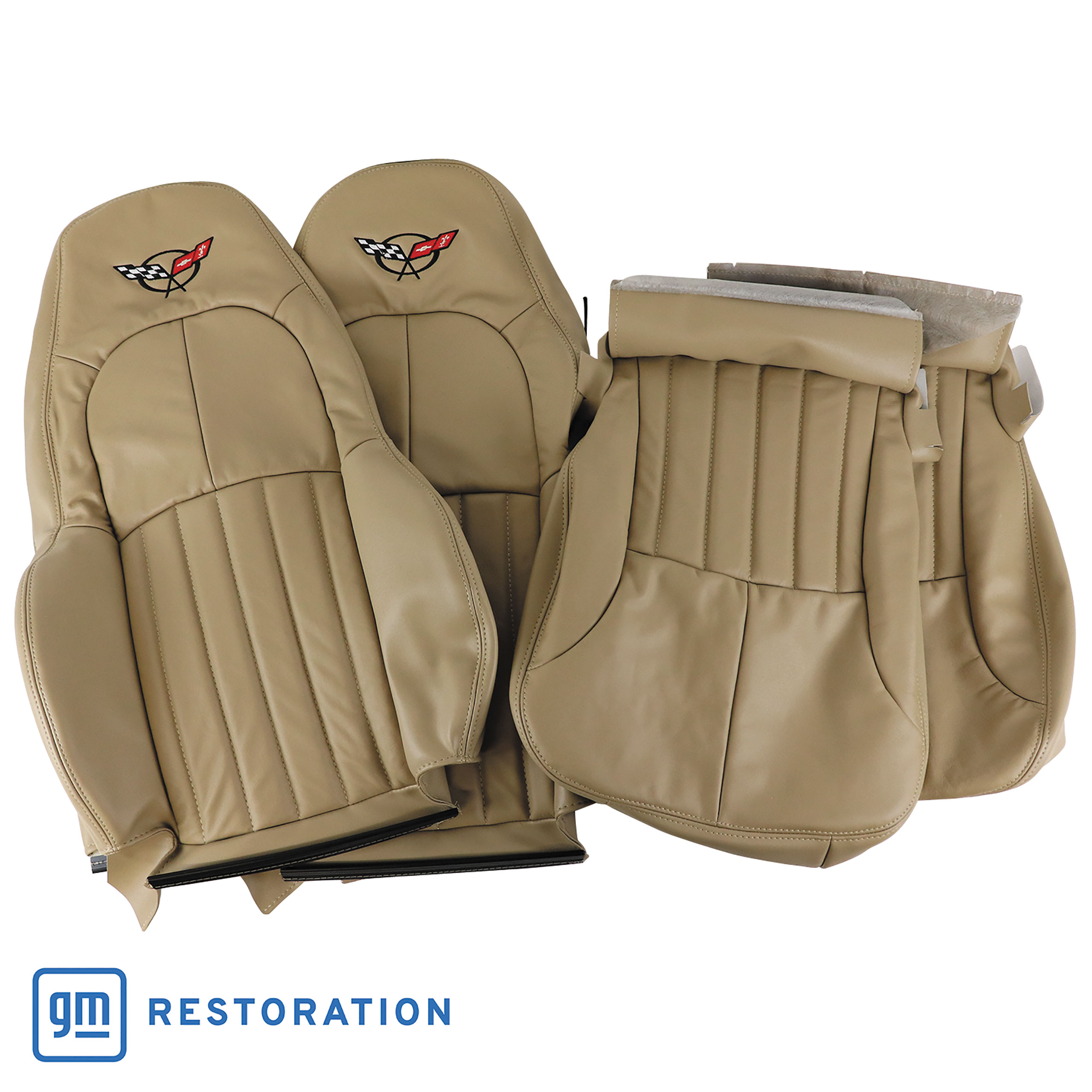 1998-2004 C5 Corvette Leather Standard Seat Covers W/Vinyl Trim ...
