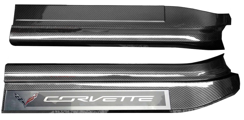 2014-2019 C7 Corvette Hydro Carbon Fiber Door Sill Guards Hydrocarbon ...