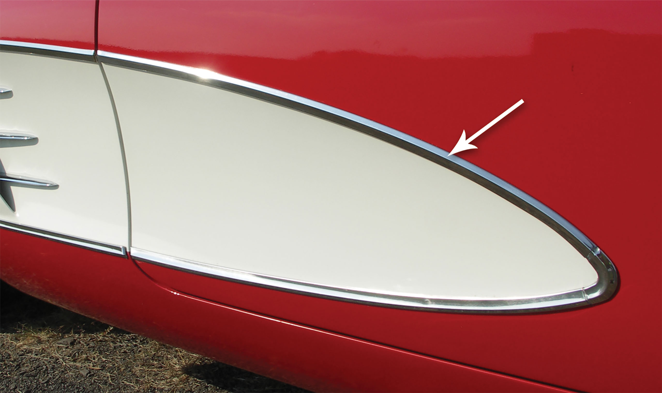 1956-1961 C1 Corvette Side Molding Door Upper LH -SouthernCarParts.com ...