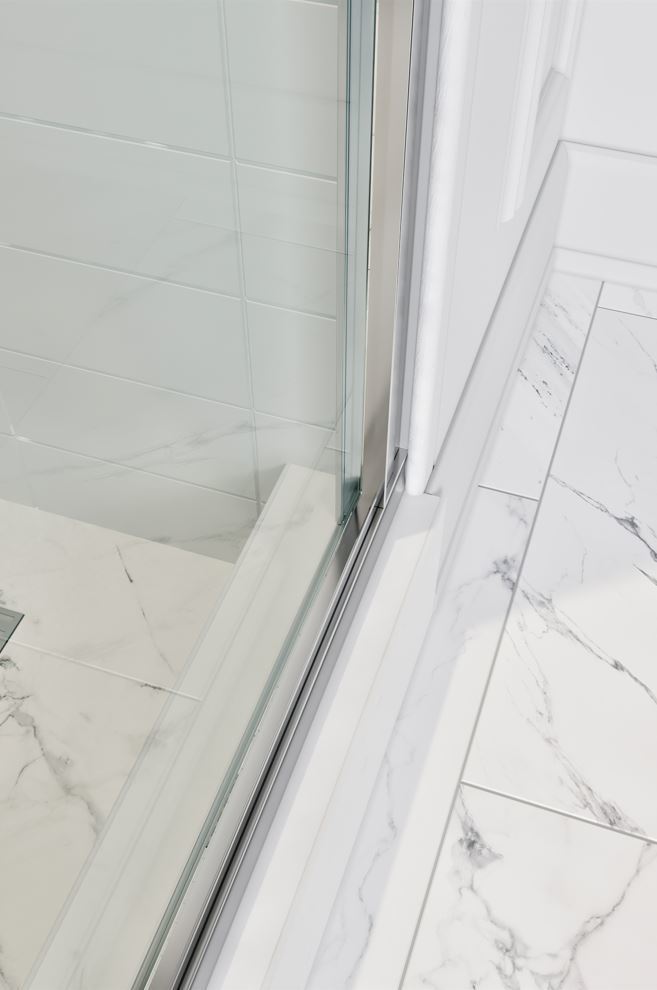 Infinity Bifold Semi-Frameless 1/4-inch Glass Shower Door | Basco ...