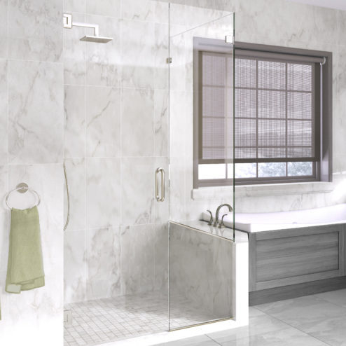 Dresden Frameless 3/8-inch Glass Swing Door, Inline Panel, & Return ...