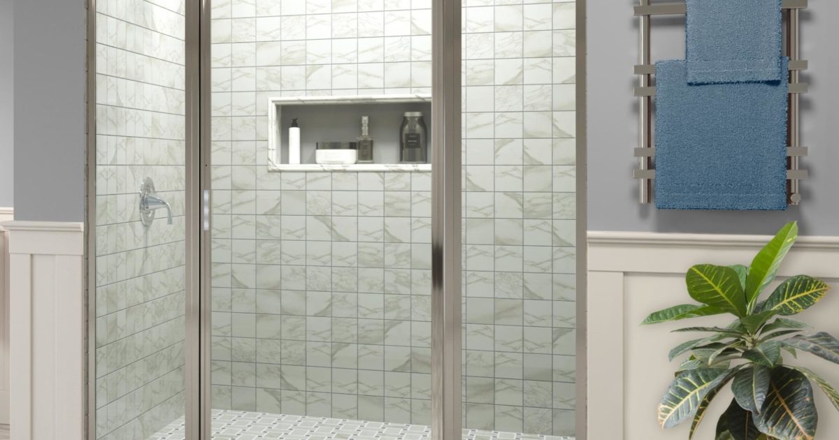 Deluxe Framed 3/16-inch Glass Panel Swing Door Panel Shower Door ...