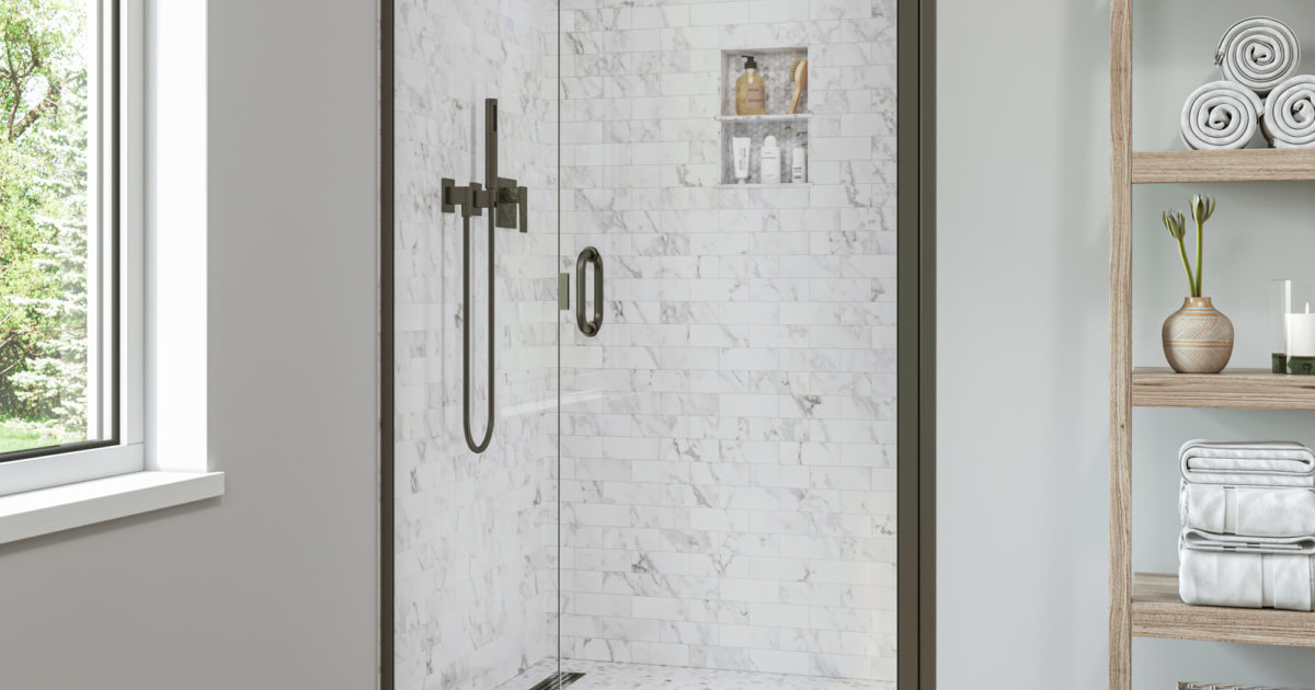 Fusion Semi-Frameless 1/4-inch Glass Swing Door & 3/8-inch Panel ...