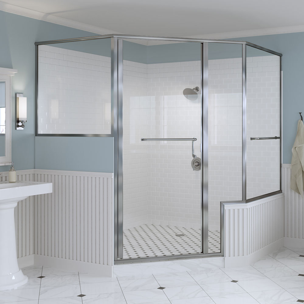 Infinity Semi-Frameless 1/4-inch Glass Neo Angle Swing Shower Door ...