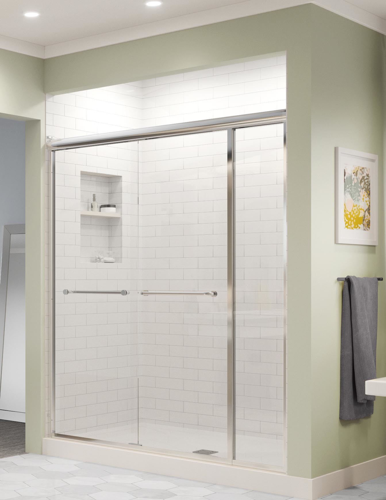 Infinity Semi-Frameless 1/4-inch Glass Sliding… | Basco Shower Doors