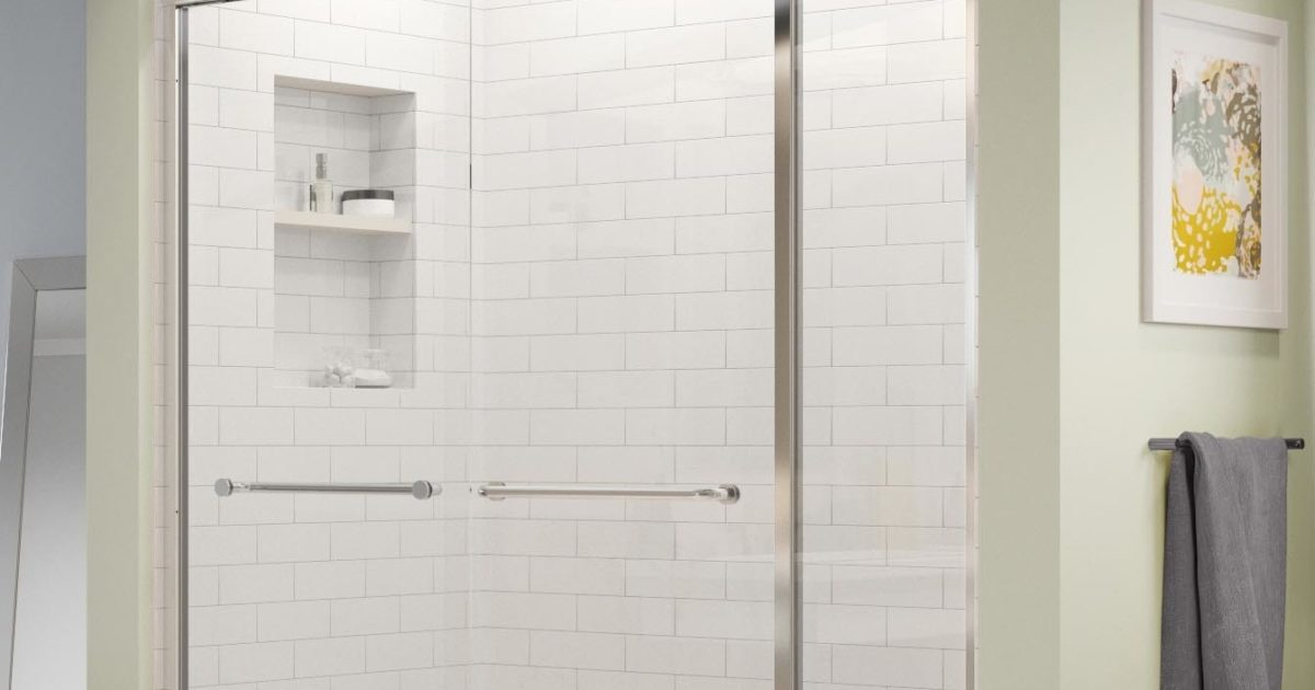 Infinity Semi-Frameless 1/4-inch Glass Sliding with Inline Panel Shower ...