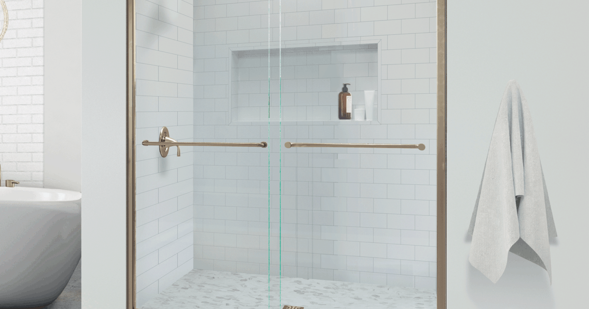 Infinity Semi-Frameless 1/4-inch Glass Sliding Shower Door | Basco ...