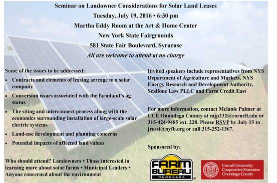 Cornell Cooperative Extension | Solar Farm Seminar