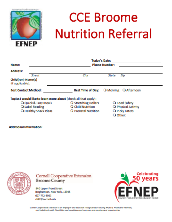 Cornell Cooperative Extension | Expanded Food & Nutrition Education ...