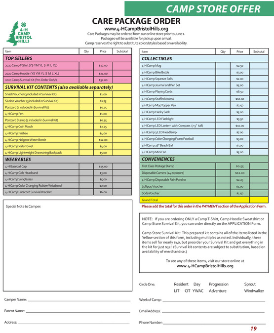 Cornell Cooperative Extension | Camp Store