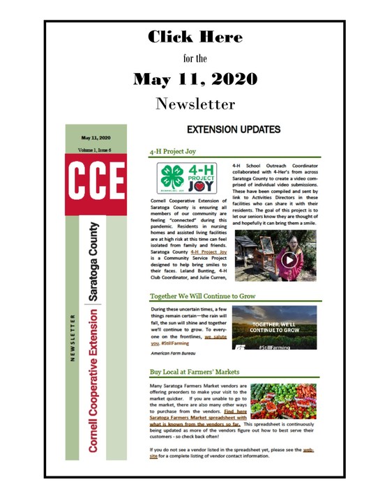 Cornell Cooperative Extension | CCE Saratoga Newsletter