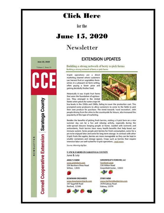 Cornell Cooperative Extension | CCE Saratoga Newsletter