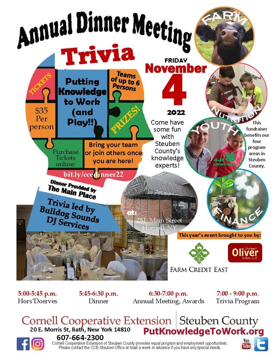 Cornell Cooperative Extension | Annual Dinner Program