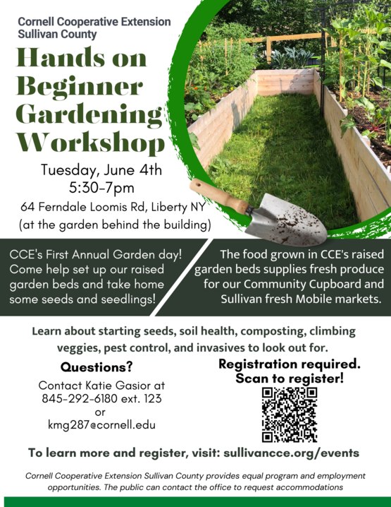 Cornell Cooperative Extension | Hands on Beginner Gardening Workshop