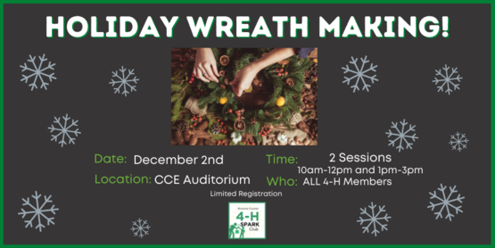 Cornell Cooperative Extension | 4-H SPARK: Holiday Wreath Making Session #1