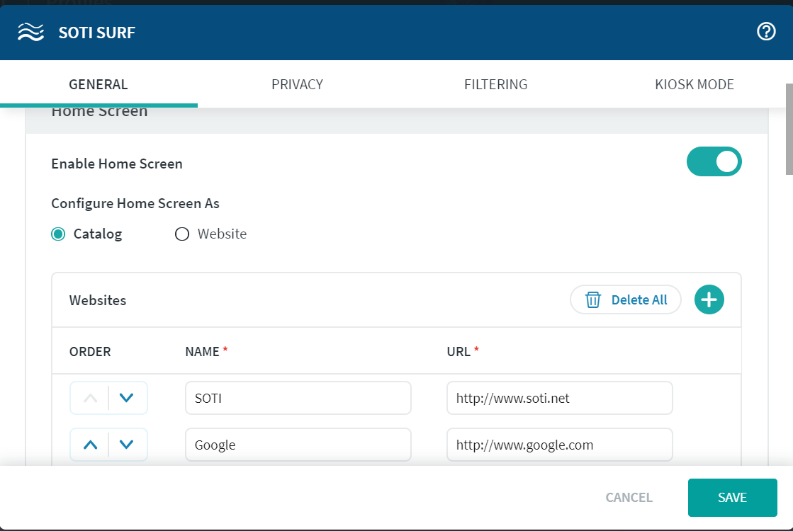 Is it possible for SOTI Surf to close itself when pressing the back button?