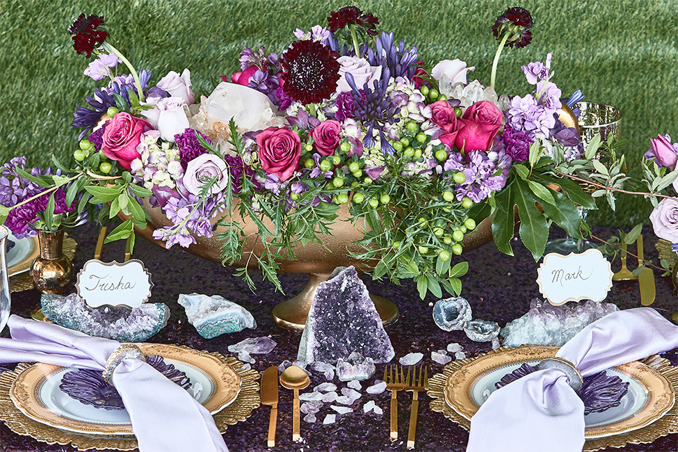 Hidden Gems: "Amethyst" Tablescape by Shirley's Flower Studio ...