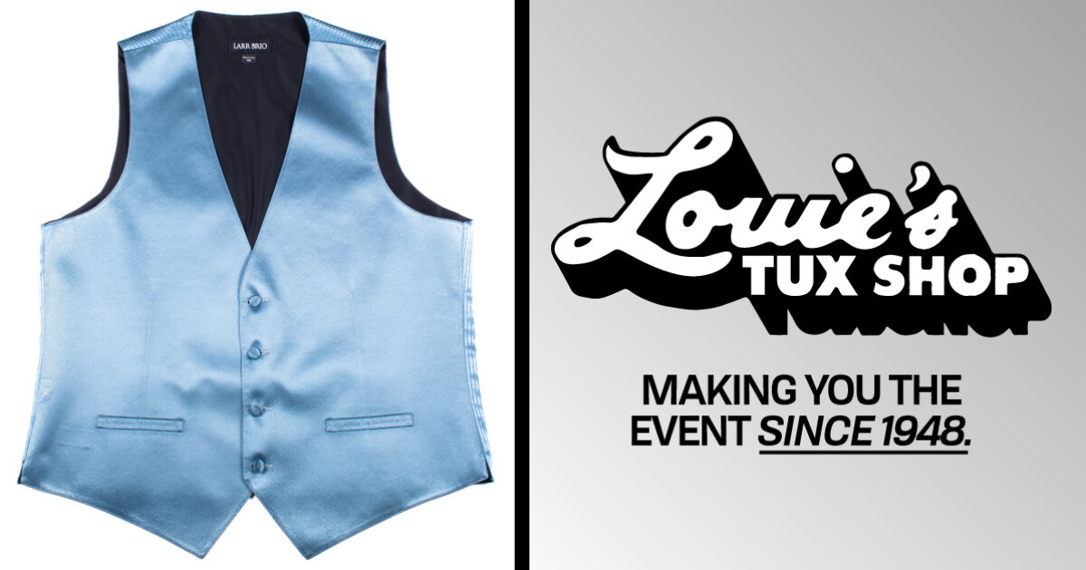 Solid Steel Blue Rental Vest | Louie's Tux Shop