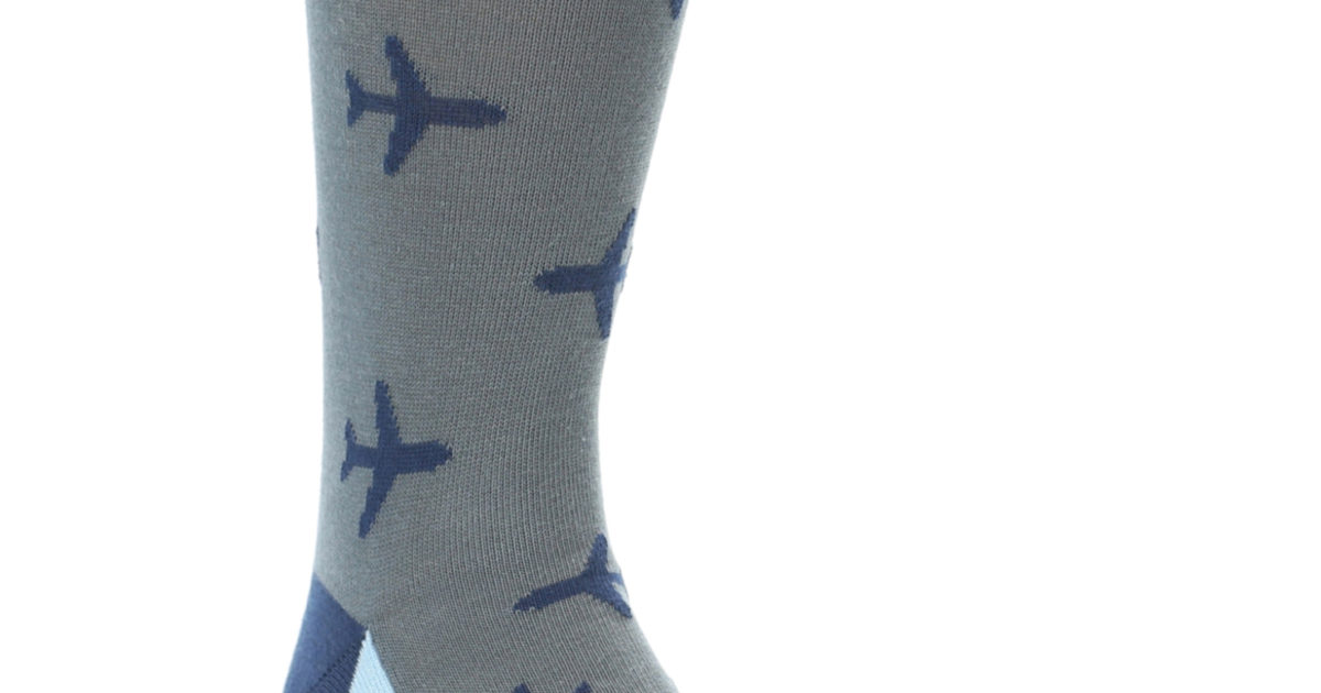 Navy & Grey Airplane Socks | Louie's Tux Shop