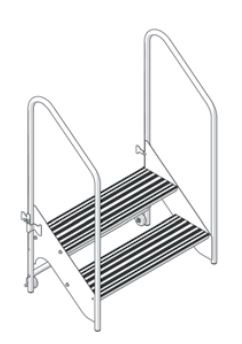 2-Step Stage Stairs with Railing (16”-24”) | Mutton Party and Tent Rental