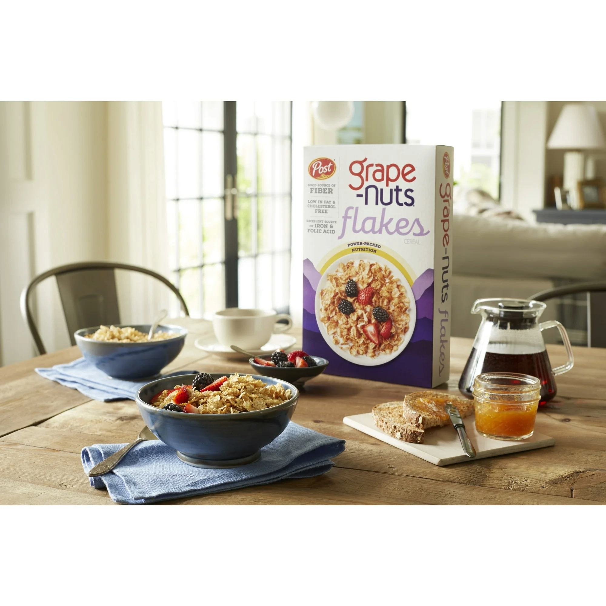 (3 pack) Post Grape Nuts Flakes Breakfast Cereal, Crunchy 18 oz Box ...