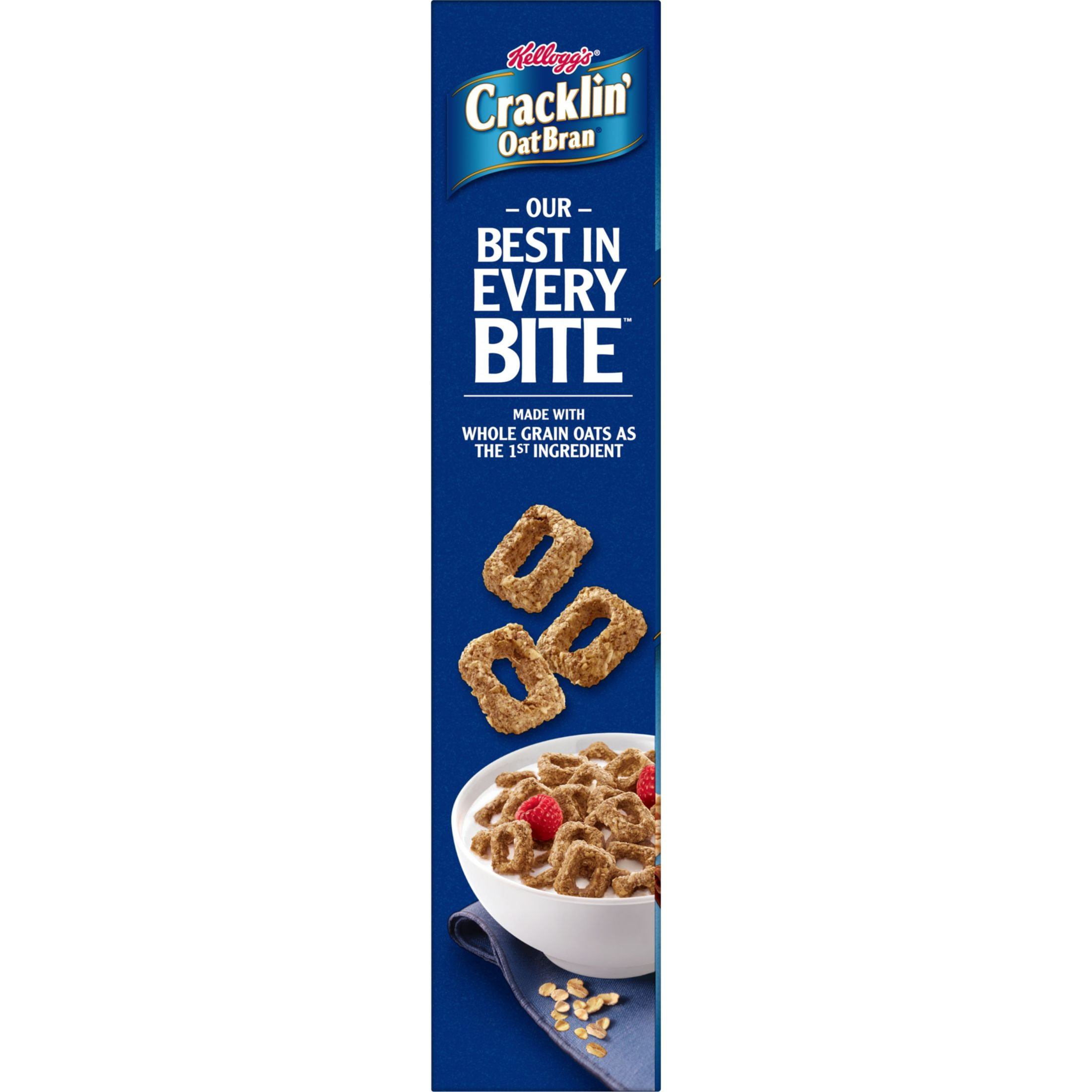 Kellogg’s Cracklin’ Oat Bran Breakfast Cereal, Fiber Cereal, Family ...