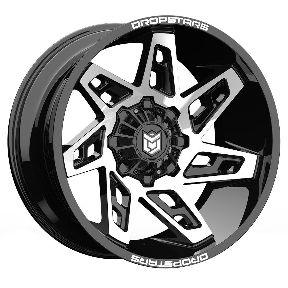 653MB - Gloss Black w/ Mirror Machined Face Rim by Dropstars Wheels ...
