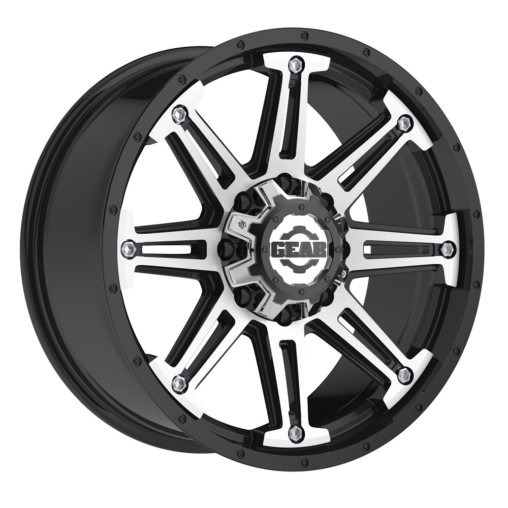 Gear Offroad Wheels 741MB Mechanic - Gloss Black w/Machined Accents Rim ...