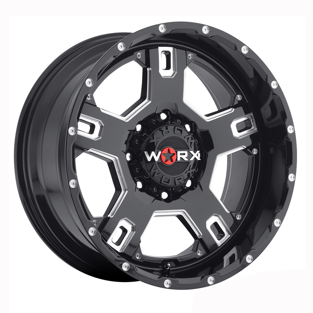802BM Havoc - Gloss Black w/ Milling & Clear Coat by Worx Wheels Wheel ...
