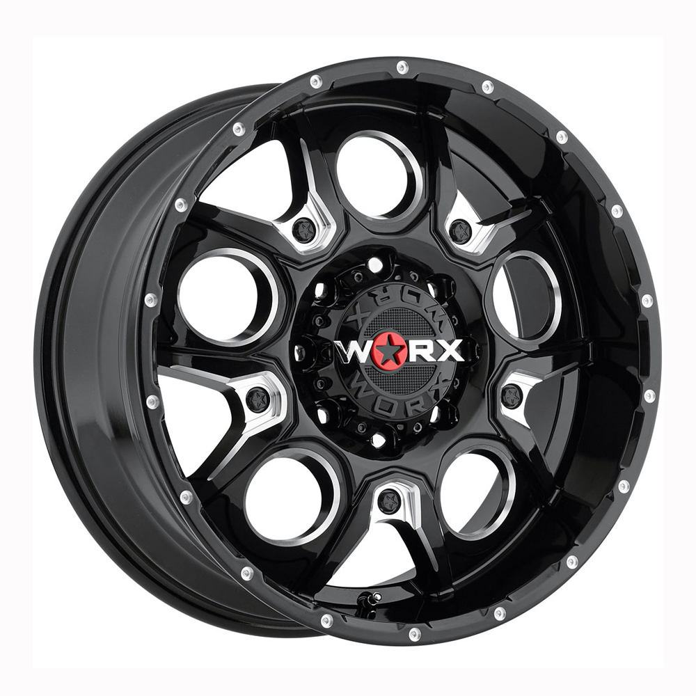 Worx Wheels 809BM Rebel - Gloss Black w/ Milled Accents & Clear-Coat ...