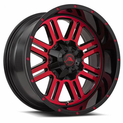 American Off-Road Wheels A106 - Black Machine Face Red Tint Rim Wheel ...