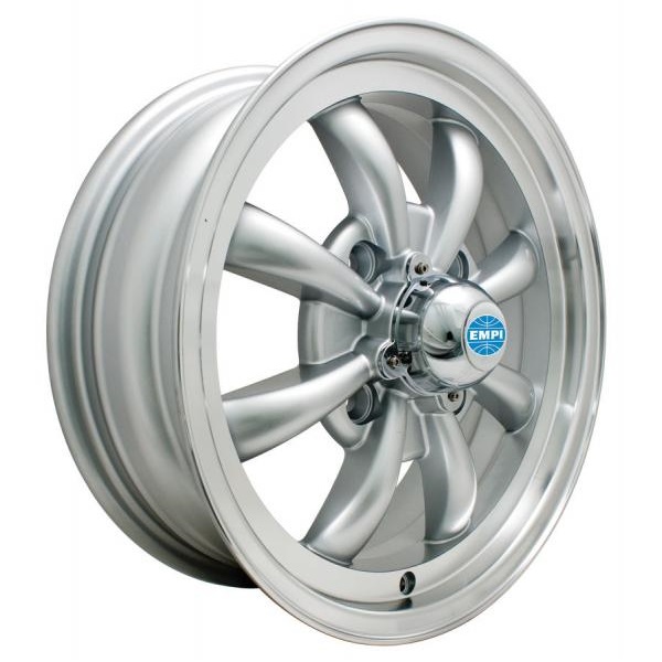 Empi Wheels GT-8 - Silver w/Polished Lip Rim - Performance Plus Tire