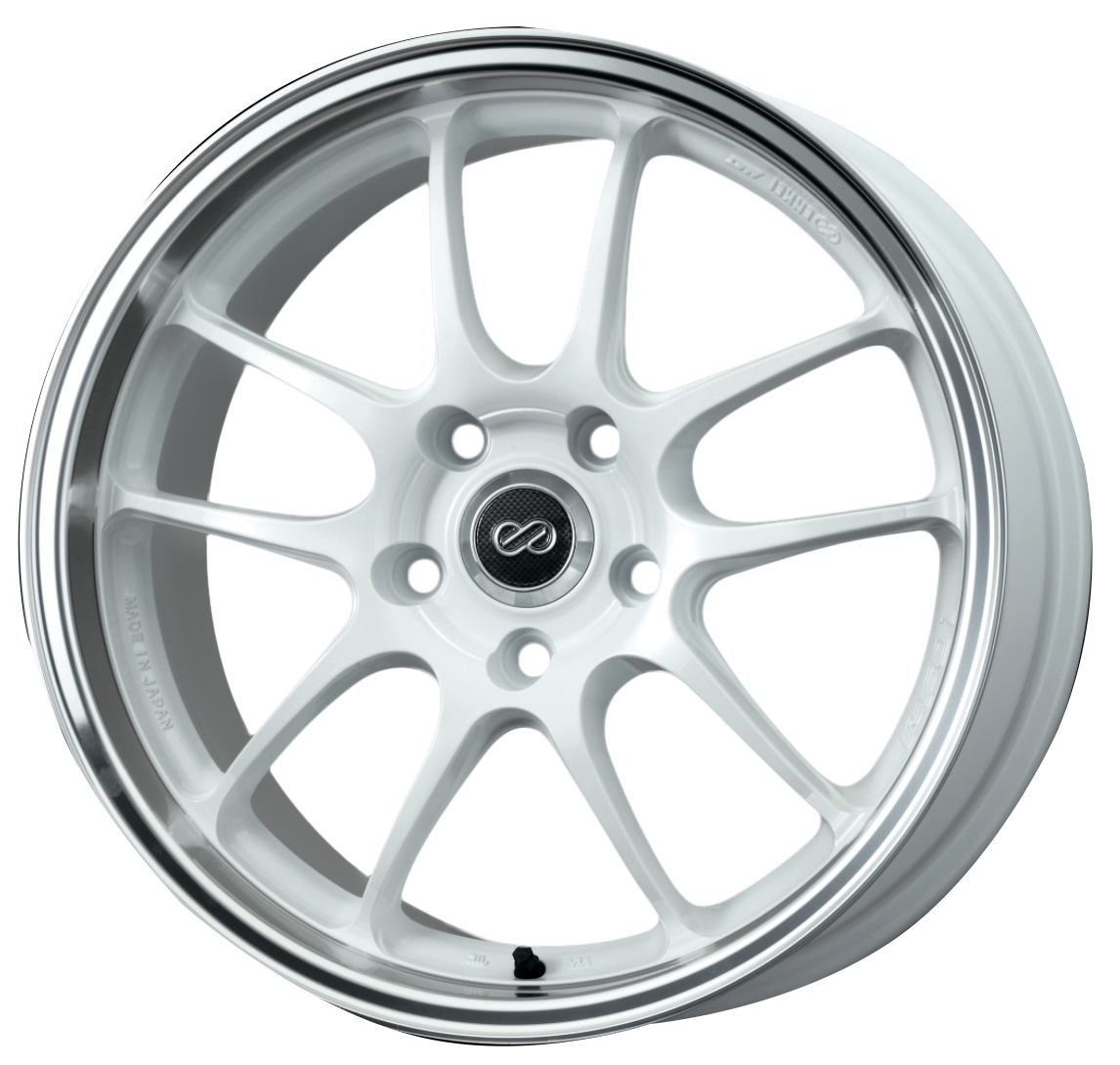 Enkei Wheels PF01 SS - White with Machined Lip Rim Wheel Size 17x8 ...