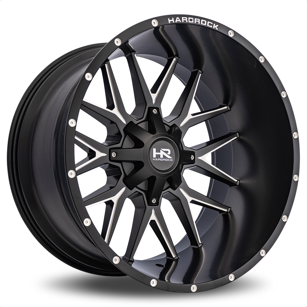 Affliction - Satin Black Milled Rim by Hardrock Offroad Wheels Wheel ...