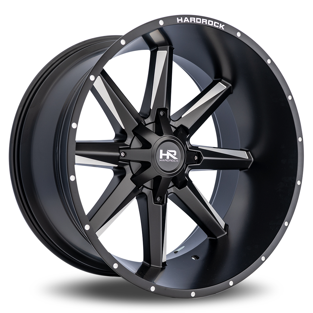Hardcore - Satin Black Milled Rim by Hardrock Offroad Wheels Wheel Size ...