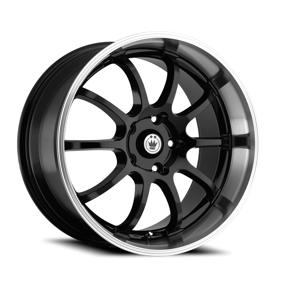 Konig Wheels Lightning - Black/Machine Lip Rim Wheel Size 14x6 ...
