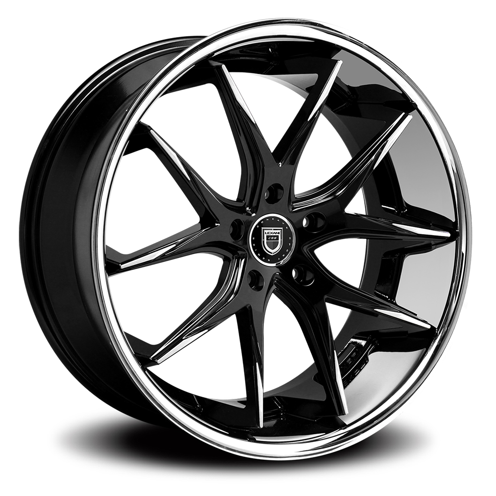 R-Twelve - Gloss Black Machined Face W/SS Lip Rim by Lexani Wheels ...